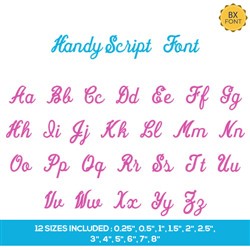 HandyScript - 12 Sizes Included Embrilliance Embroidery Font ...