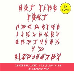 Hot Fire Font Embroidery Font | AnnTheGran.com