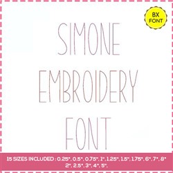 Simone Font Embroidery Font | AnnTheGran.com