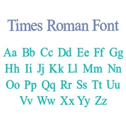 Times Roman Font Embroidery Font | AnnTheGran.com