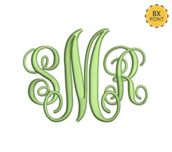 Interlocking Vine Monogram 3 Letter Embrilliance Embroidery Font ...