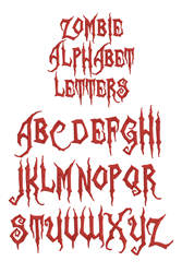 Zombie Fonts Embroidery Font | AnnTheGran.com