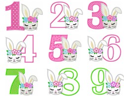 Applique Easter Numbers Font Embroidery Font | AnnTheGran.com