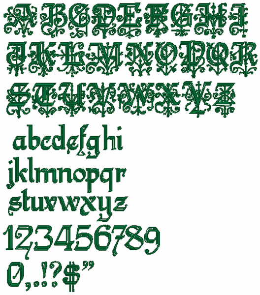 Kelly Ann Gothic Embroidery Font | AnnTheGran