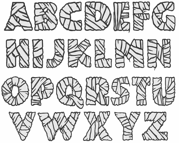 Mummy Font Embroidery Font | AnnTheGran