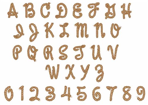 Embroidery Font: ROPE ALPHABET FONT from Great Notions