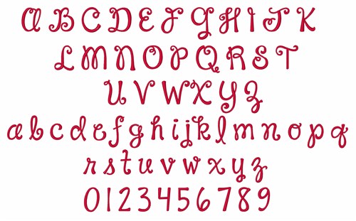 CURLY SCRIPT Embroidery Font | AnnTheGran