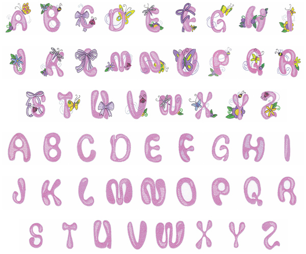 Girl Alphabet Embroidery Font | AnnTheGran