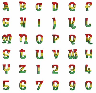 Styles Embroidery Font: Reggae Font from Hopscotch