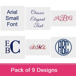 Set of 9 Monogram Font Bundle Embroidery Fonts | AnnTheGran.com