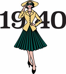 1940 Woman Vector Illustration | AnnTheGran.com