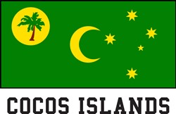 Cocos Islands Flag Vector Illustration | AnnTheGran.com