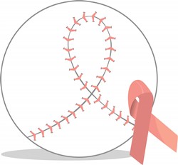 Baseball & Pink Ribbon Vector Illustration | AnnTheGran.com