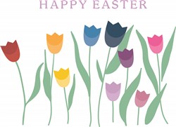Happy Easter Tulips Vector Illustration | AnnTheGran.com