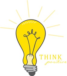 Think Positive Lightbulb Vector Illustration | AnnTheGran.com