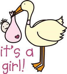 Its A Girl Vector Illustration | AnnTheGran.com