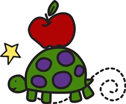 Apple And Turtle Vector Illustration | AnnTheGran.com