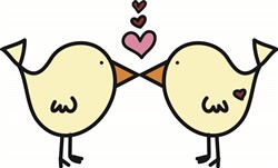 Love Birds With Hearts Vector Illustration | AnnTheGran.com