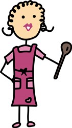 Stick Figure Baker Vector Illustration | AnnTheGran.com