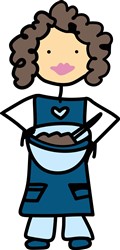 Stick Figure Cook Vector Illustration | AnnTheGran.com