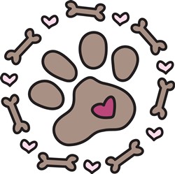 Dog Bone Circle Vector Illustration | AnnTheGran.com