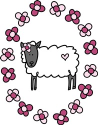 Sheep Flowers Vector Illustration | AnnTheGran.com