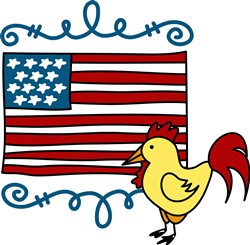 American Flag & Chicken Vector Illustration | AnnTheGran.com