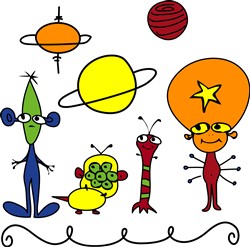 Cartoon Space Scene Vector Illustration | AnnTheGran.com