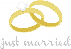Just Married Rings Vector Illustration | AnnTheGran.com