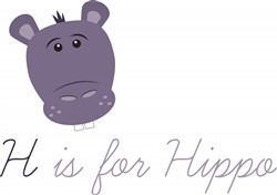 H for Hippo Vector Illustration | AnnTheGran.com