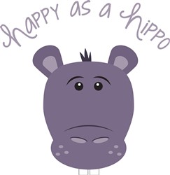 Happy Hippo Vector Illustration | AnnTheGran.com