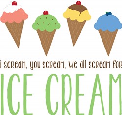 Scream For Ice Cream Vector Illustration | AnnTheGran.com