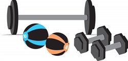 Barbell Ball Set Vector Illustration | AnnTheGran.com