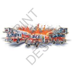 Fire Truck Collage Vector Illustration | AnnTheGran.com