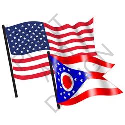U. S . and Ohio Flags Vector Illustration | AnnTheGran.com