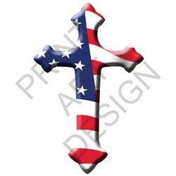 Cross With Flag Vector Illustration | AnnTheGran.com