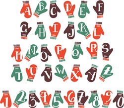 Mitten Font Vector Illustration | AnnTheGran.com