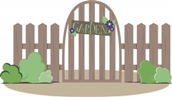 Garden Gate Vector Illustration | AnnTheGran.com
