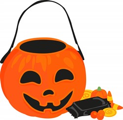 Halloween Candy Bucket Vector Illustration | AnnTheGran.com