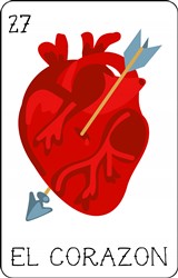 El Corazon Loteria Card Vector Illustration | AnnTheGran.com