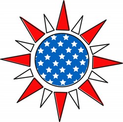 USA Flag Sun Vector Illustration | AnnTheGran.com