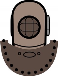 Deep Sea Diver Helmet Vector Illustration | AnnTheGran.com