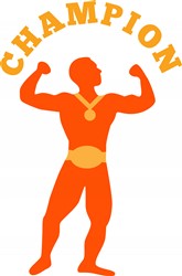Body Builder Champion Vector Illustration | AnnTheGran.com
