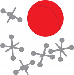 Jacks And Ball Vector Illustration | AnnTheGran.com