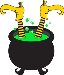 Witch Feet In Cauldron Vector Illustration | AnnTheGran.com