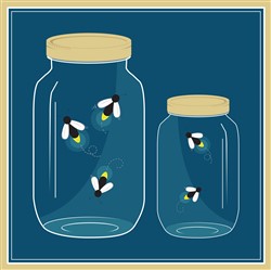 Fireflies Mason Jar Vector Illustration | AnnTheGran.com