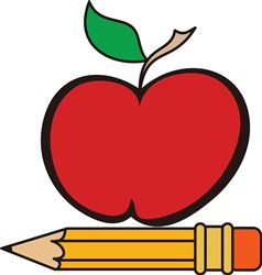 Apple and Pencil Vector Illustration | AnnTheGran.com