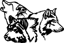 Wolf Pack Outline Vector Illustration | AnnTheGran.com