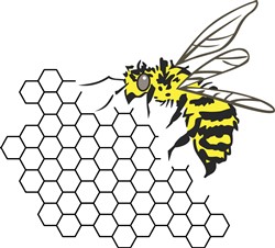 Bee Honeycomb Vector Illustration | AnnTheGran.com