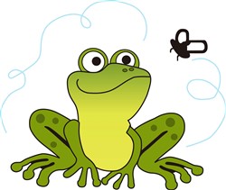FROG AND FLY Vector Illustration | AnnTheGran.com
